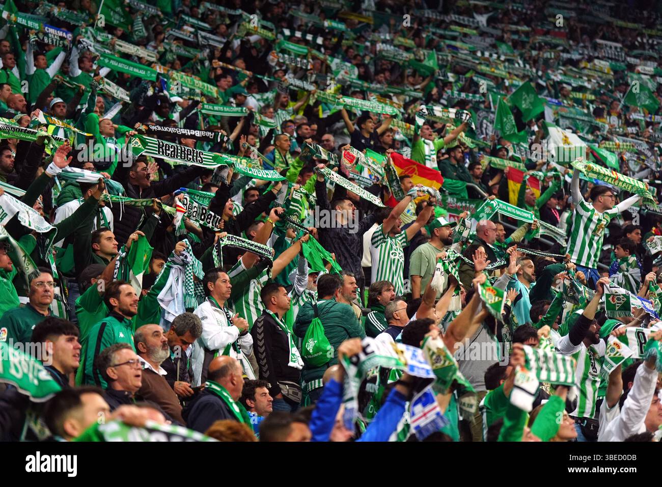 Real Betis fans appear dejected following the UEFA Conference League ...