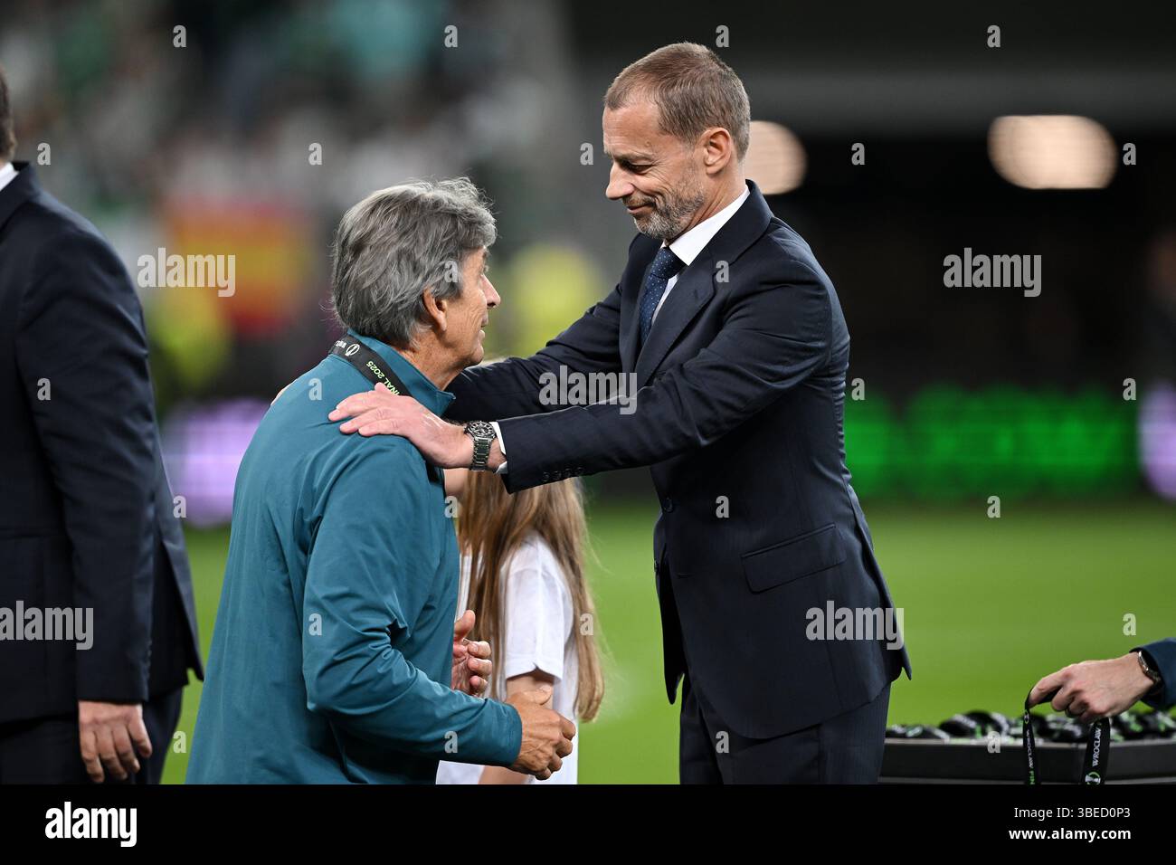 Real Betis manager Manuel Pellegrini recieves his runners up medal from ...