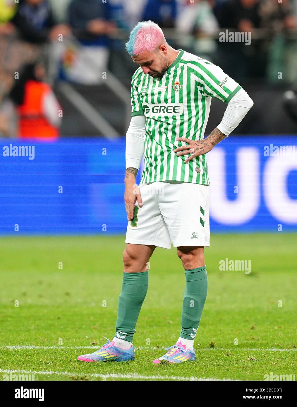 Real Betis' Aitor Ruibal appears dejected following the UEFA Conference ...