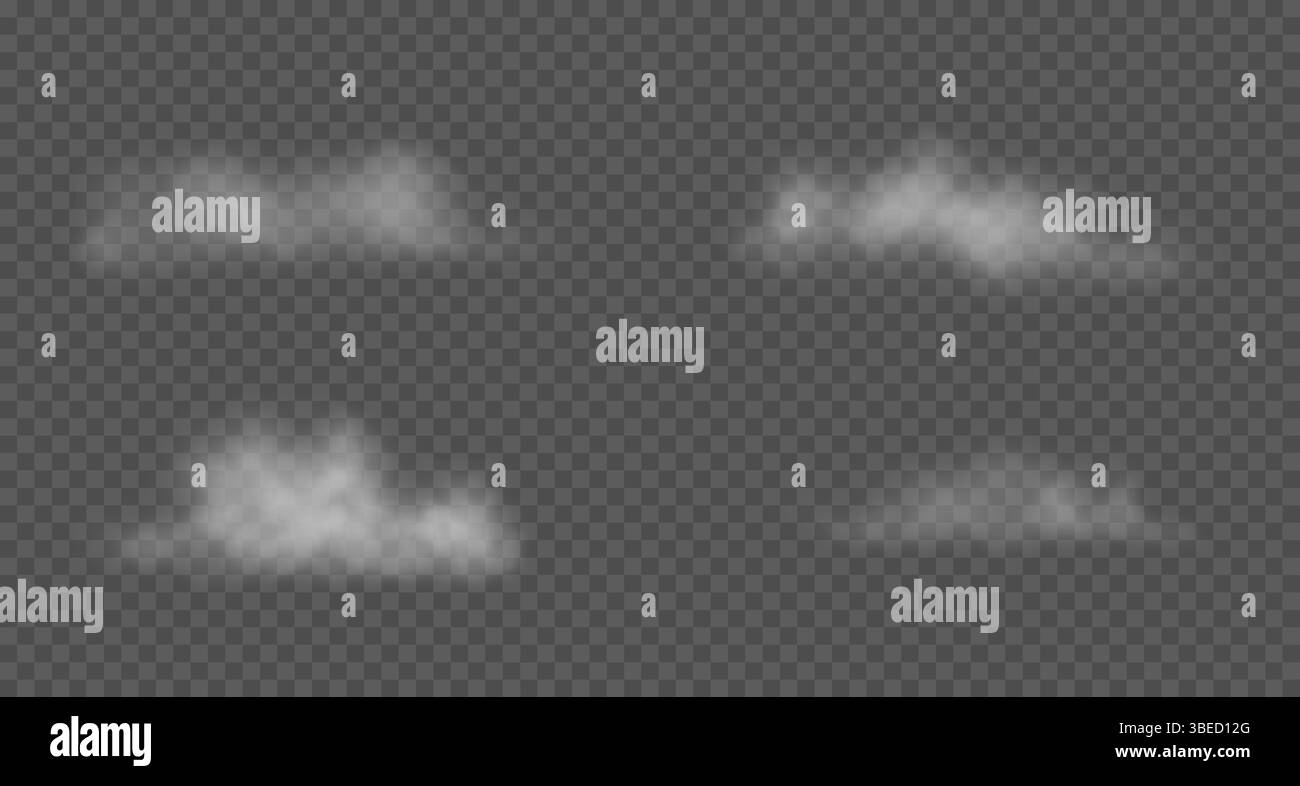 3d white cotton clouds, floating smoke, mist Stock Vector Image & Art ...