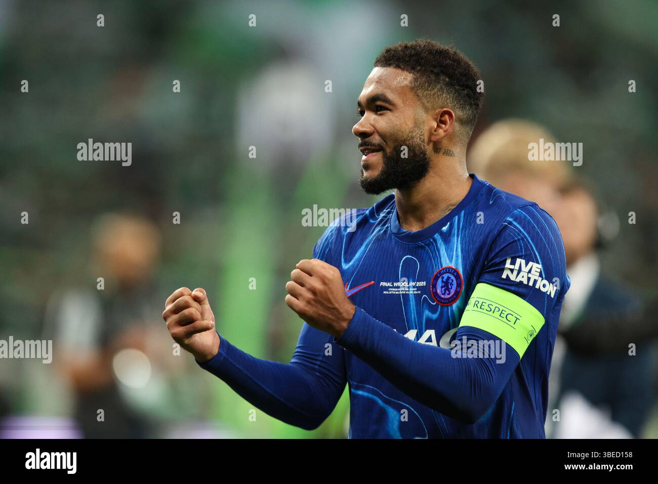 WROCLAW, POLAND - 28th May 2025: Reece James of Chelsea celebrates ...