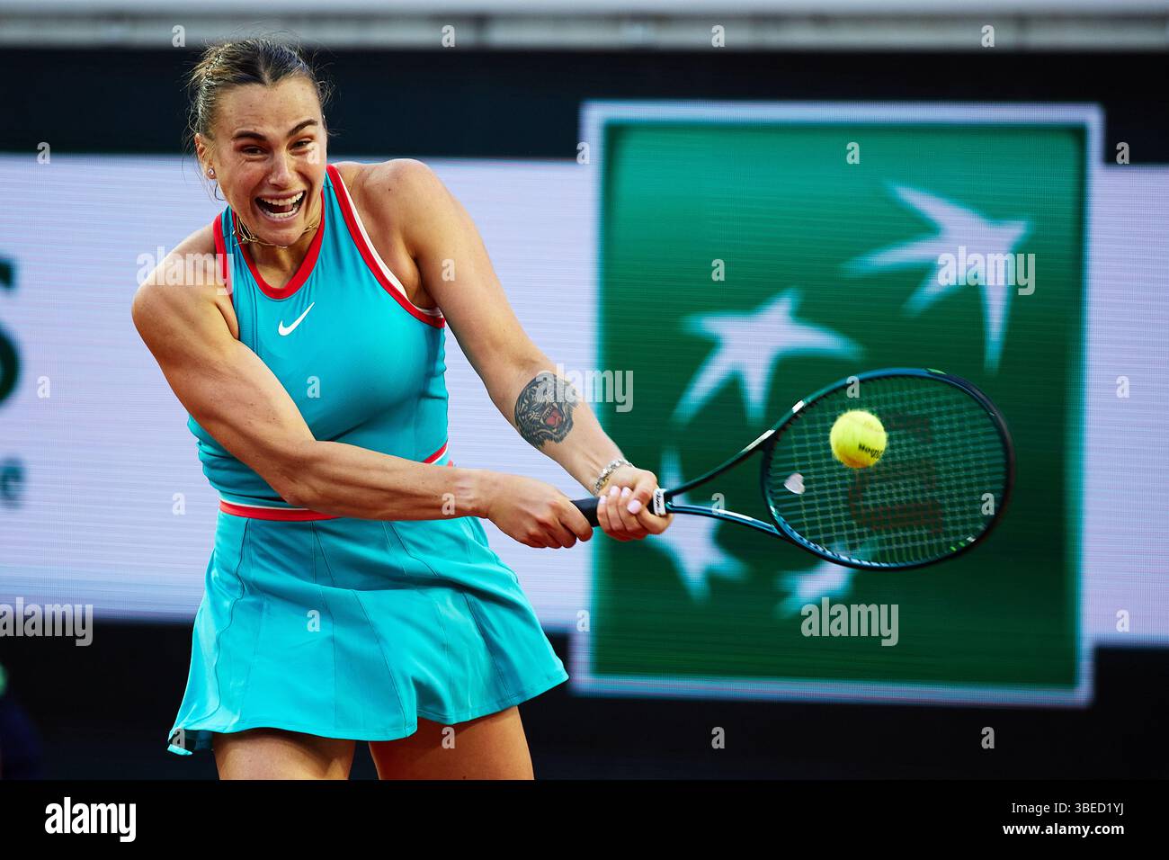 PARIS, FRANCE - MAY 28: Aryna Sabalenka returns a ball against Jil ...