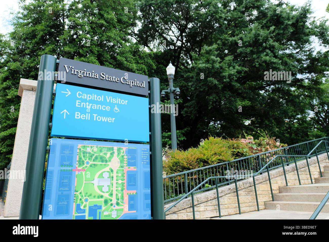 Map of Capitol Square, grounds, and adjacent buildings to the Virginia State Capitol in Richmond ...
