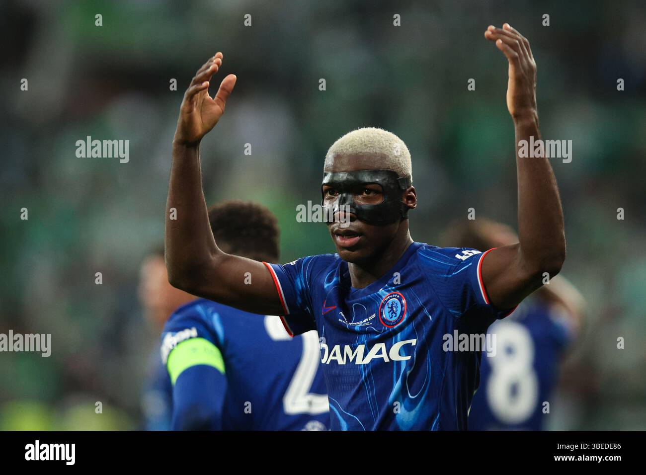 WROCLAW, POLAND - 28th May 2025: Moises Caicedo of Chelsea celebrates ...