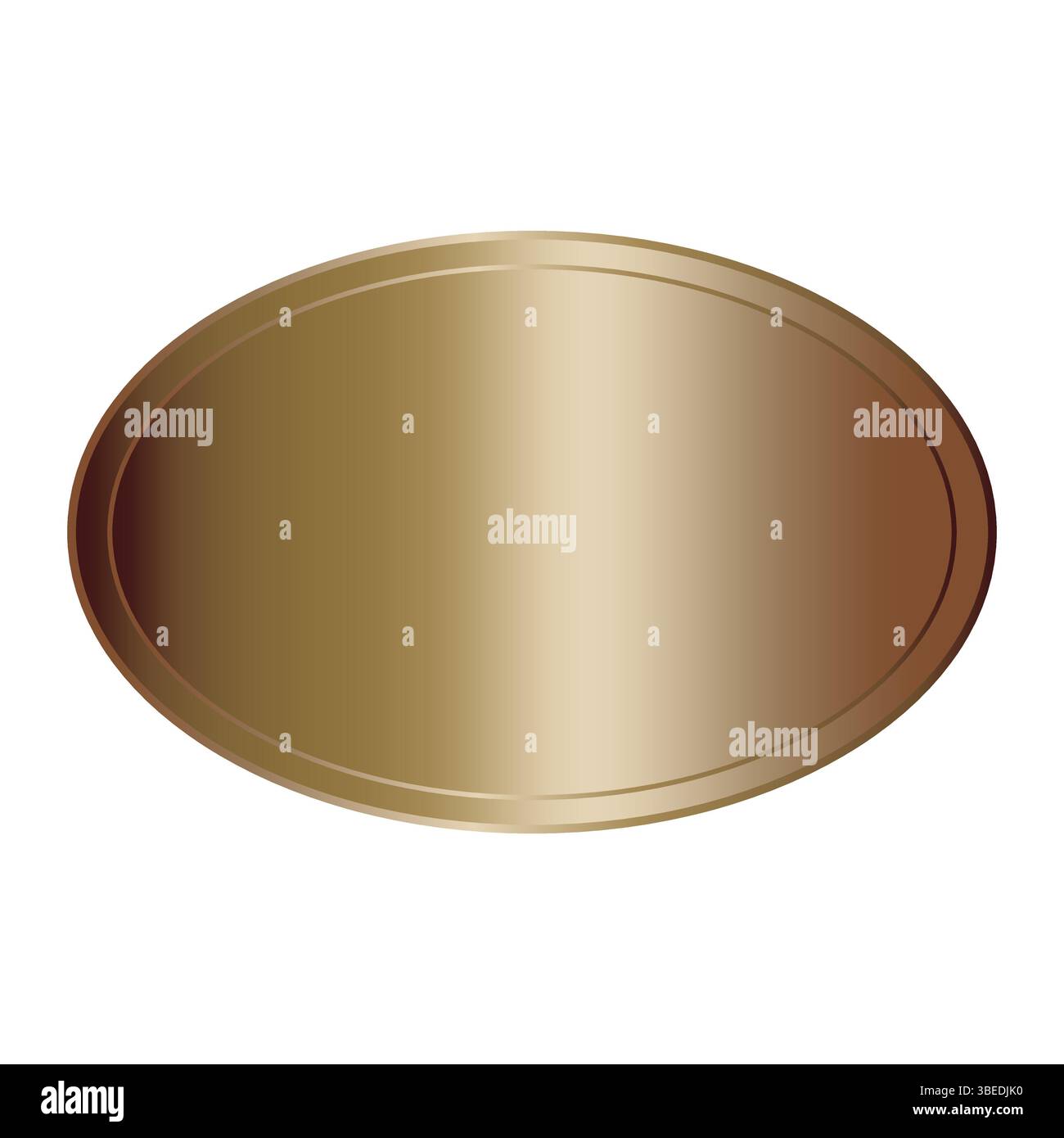 Oval bronze icon. Glossy vector shape. Curved metallic label. Smooth empty badge Stock Vector ...