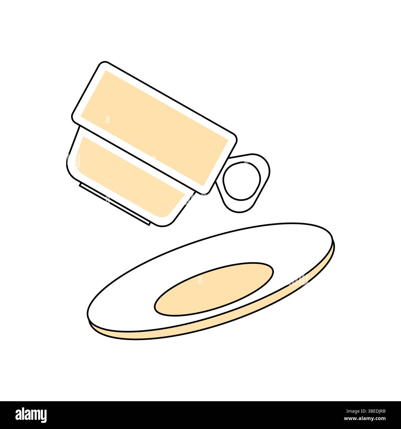 Coffee cup icon. Falling motion. Saucer detail. Vector illustration ...
