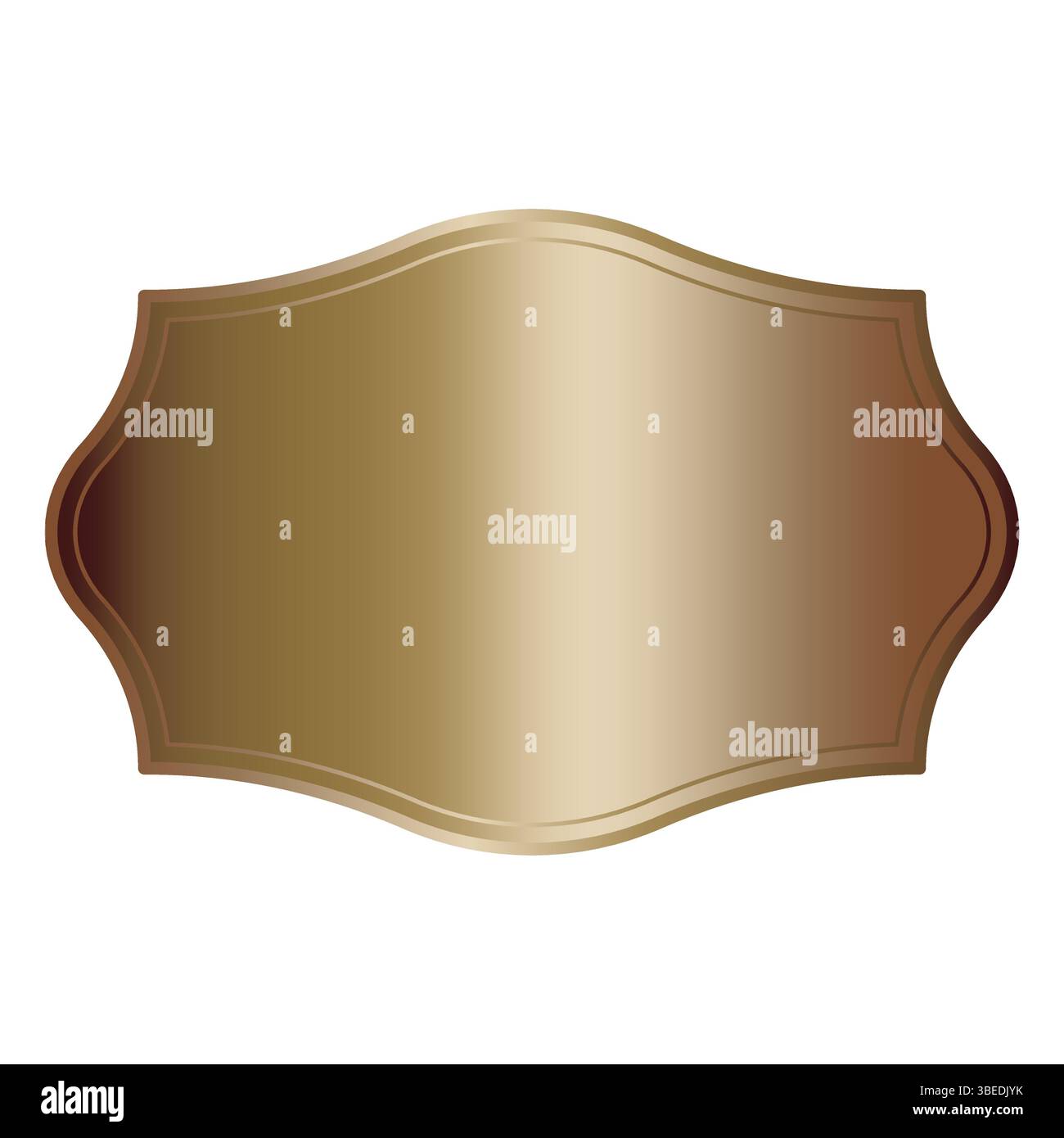 Bronze frame icon. Classic vector shape. Gradient brown label. Elegant ...