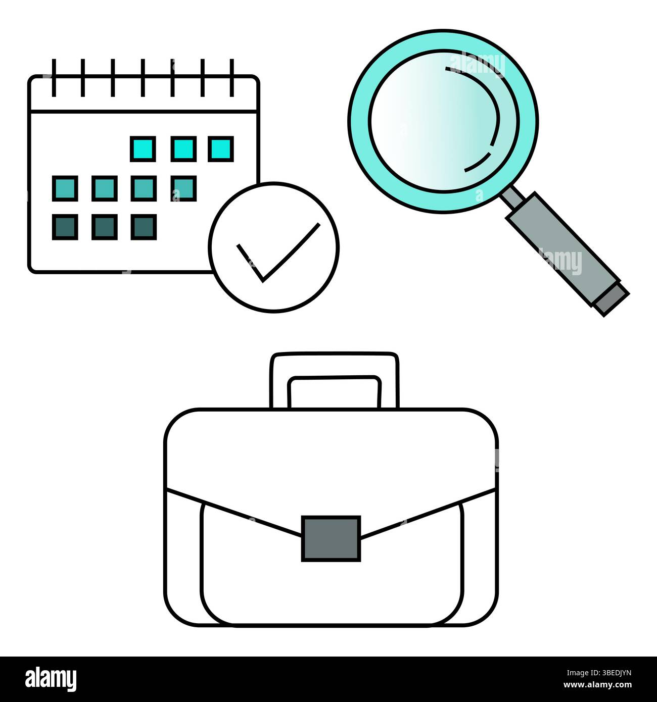 Calendar icon. Schedule planning symbol. Blue lens detail. Vector ...