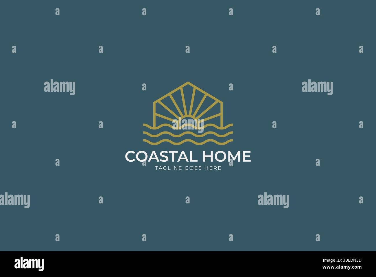 Coastal Home Logo Business Estate Property Shore House Minimalist ...