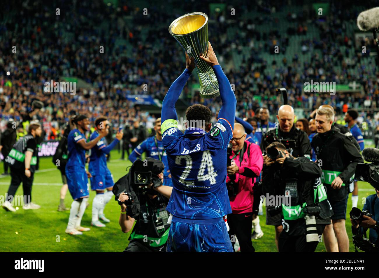 Reece James seen during UEFA Conference League 2025 final game between ...