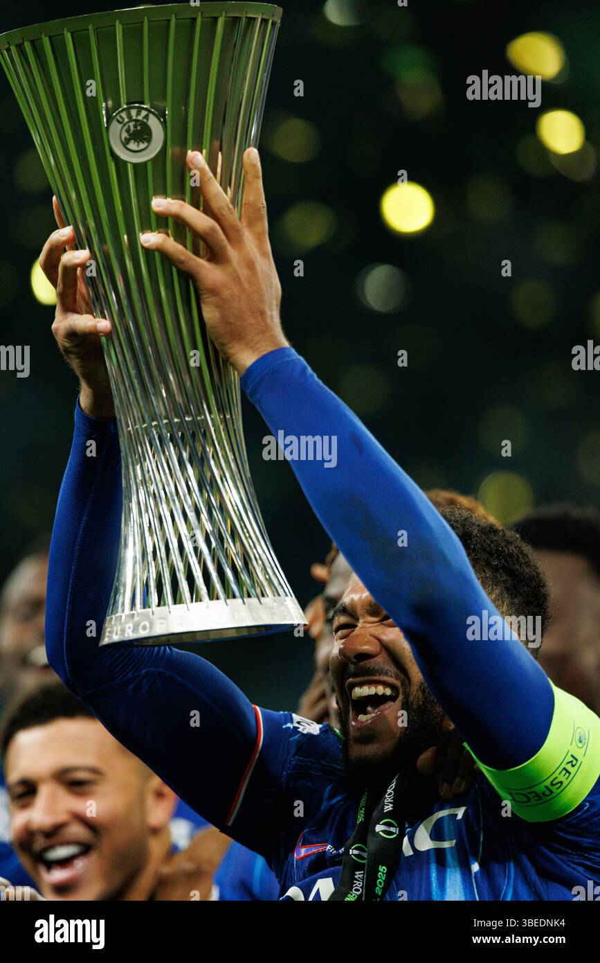 Reece James seen during UEFA Conference League 2025 final game between ...