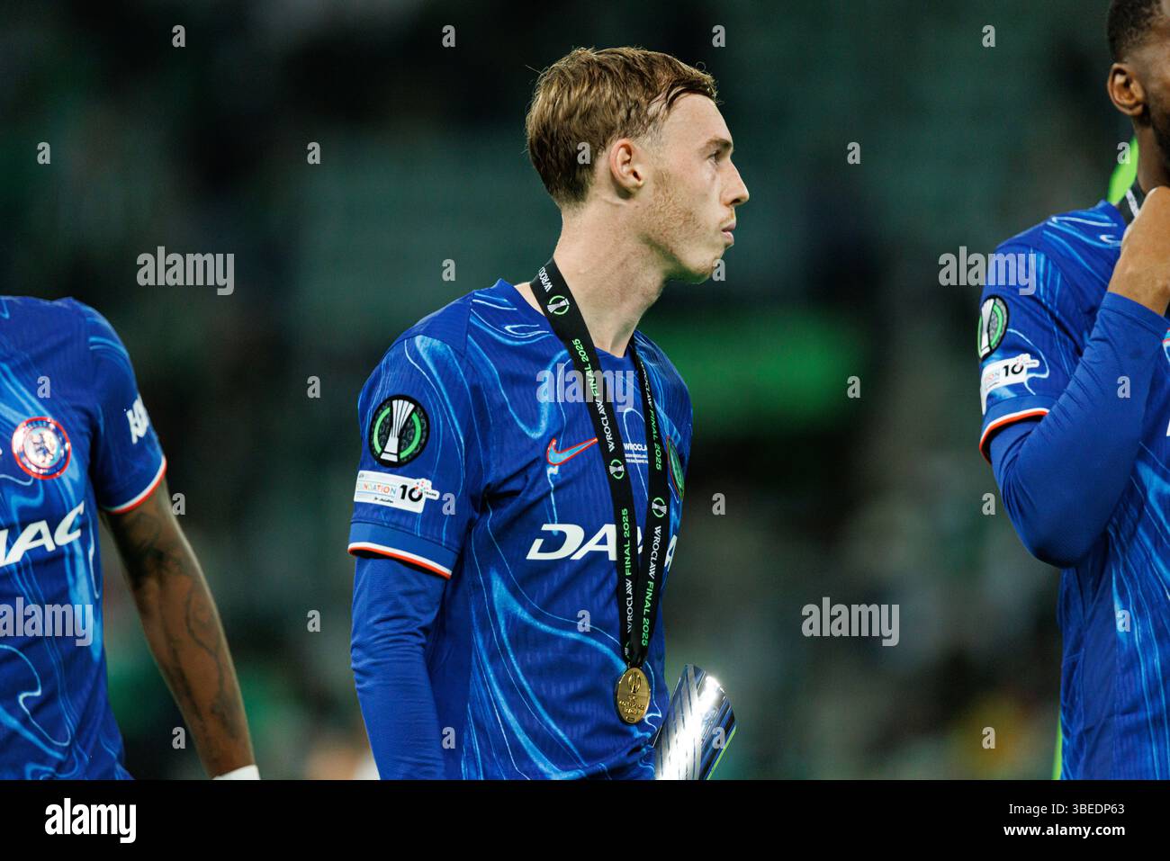 Cole Palmer seen during UEFA Conference League 2025 final game between Real Betis Balompie and ...