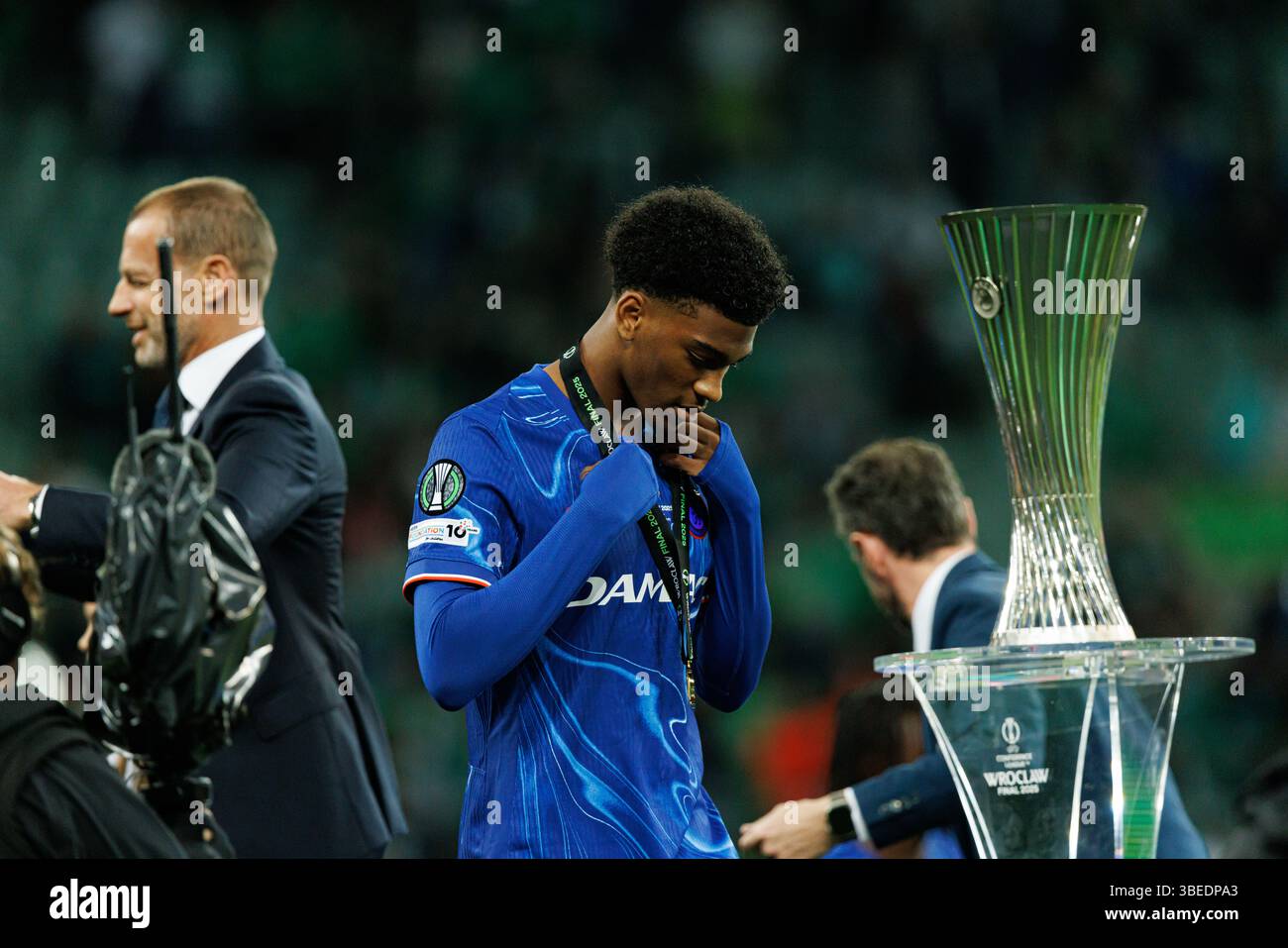 Josh Acheampong seen during UEFA Conference League 2025 final game ...