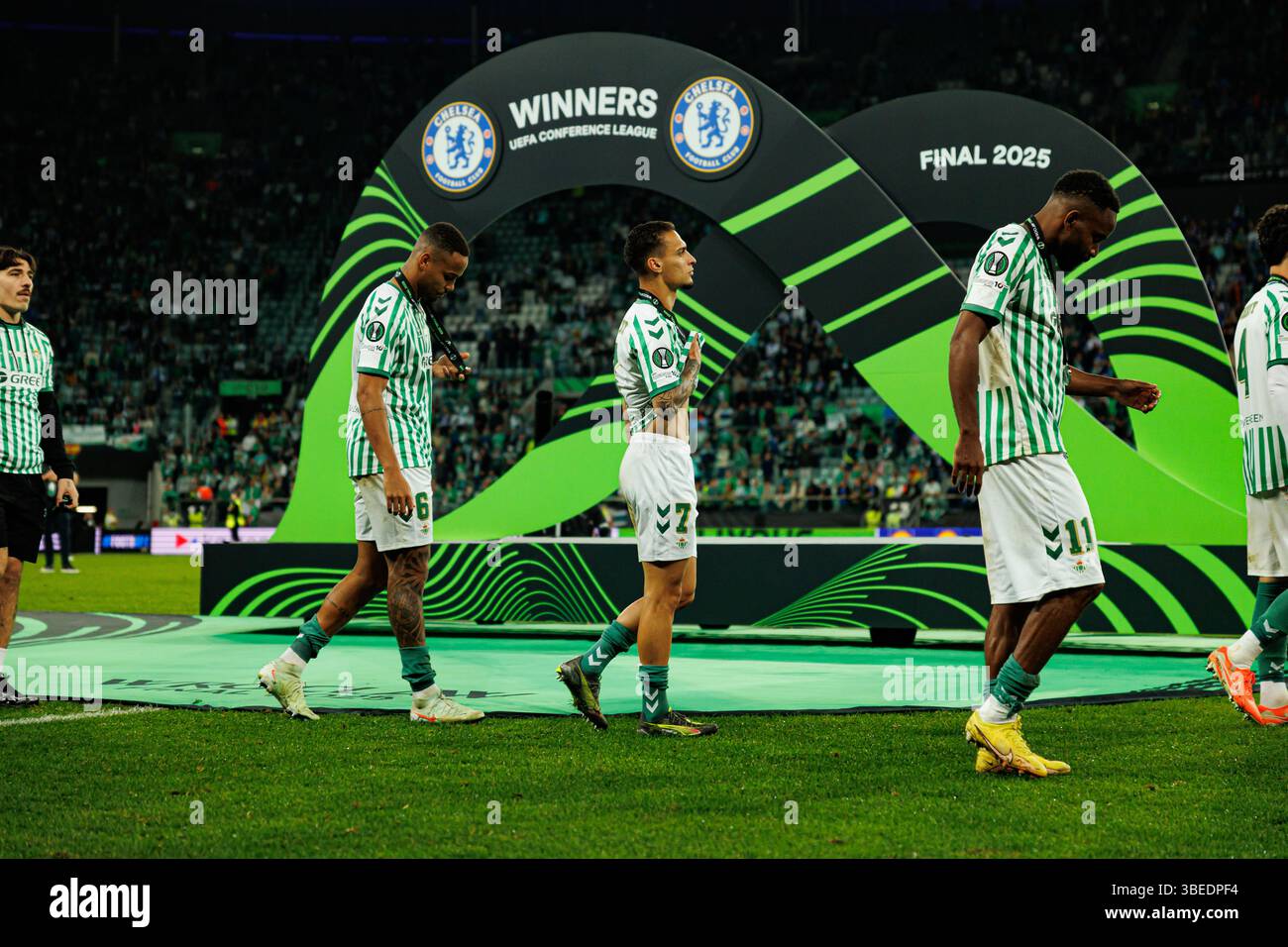 Players of Real Betis seen during UEFA Conference League 2025 final ...