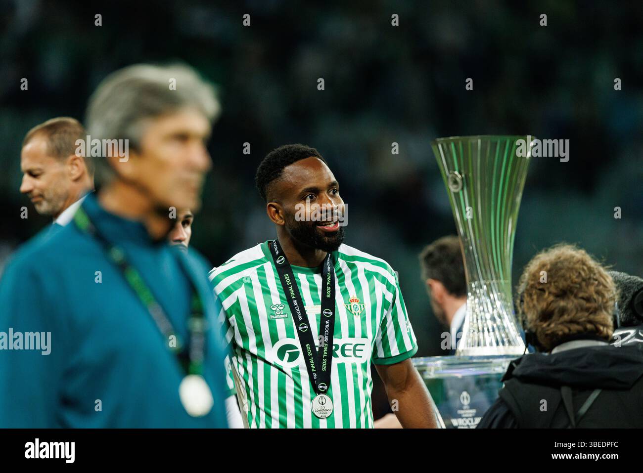 Cedric Bakambu seen during UEFA Conference League 2025 final game ...