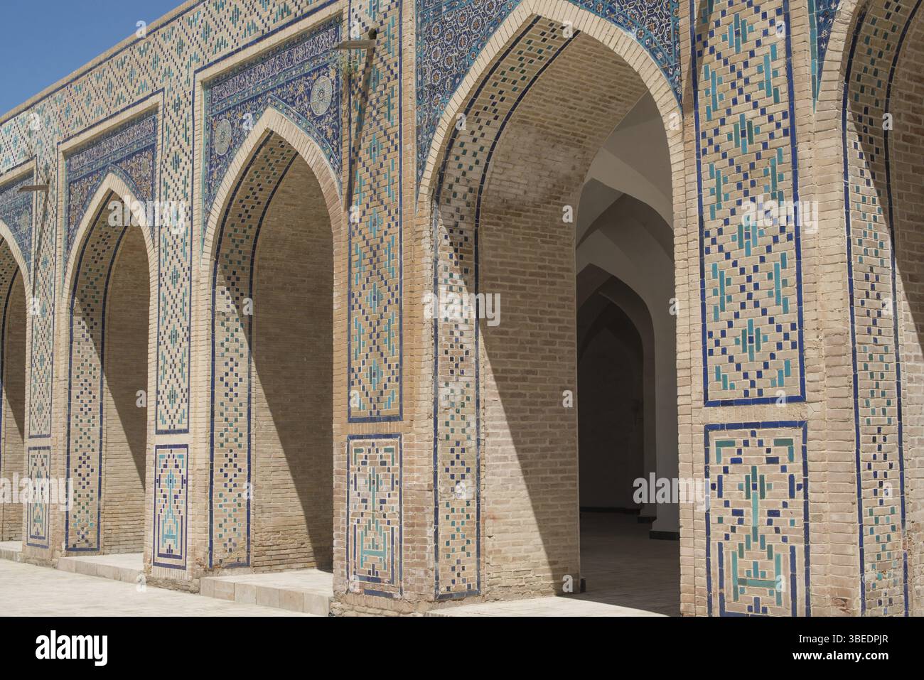 The old building, the wall with arches. Ancient buildings of medieval ...