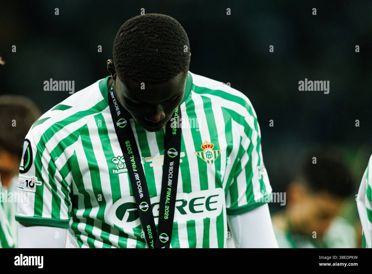 Nobel Mendy seen during UEFA Conference League 2025 final game between ...