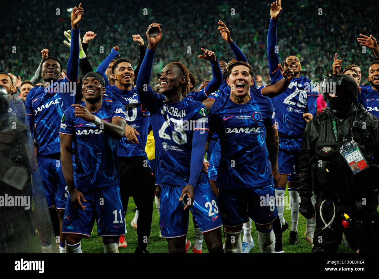 Players of Chelsea seen celebrating during UEFA Conference League 2025 ...