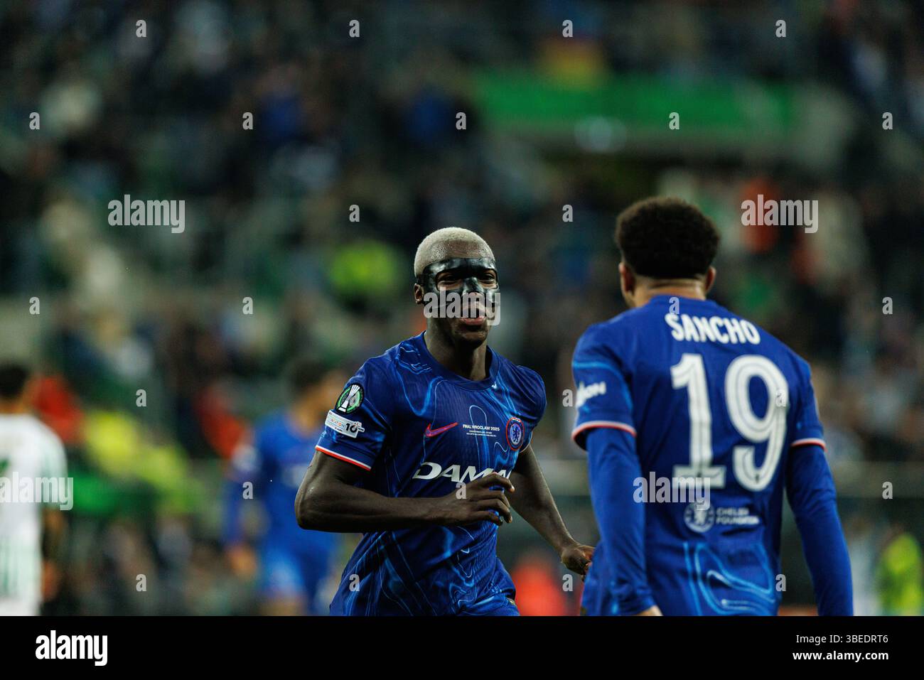 Moises Caicedo seen celebrating after scoring goal during UEFA ...