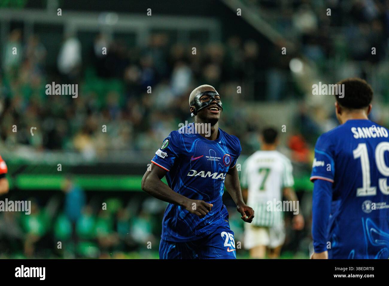 Moises Caicedo seen celebrating after scoring goal during UEFA ...