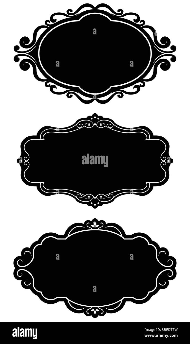 Rectangular hand drawn frames Black and White Stock Photos & Images - Alamy