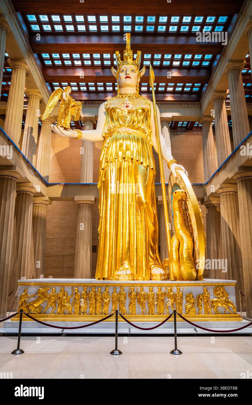 October 15, 2023, Nashville, Tennessee: The 42-foot replica of the Athena statue inside the ...
