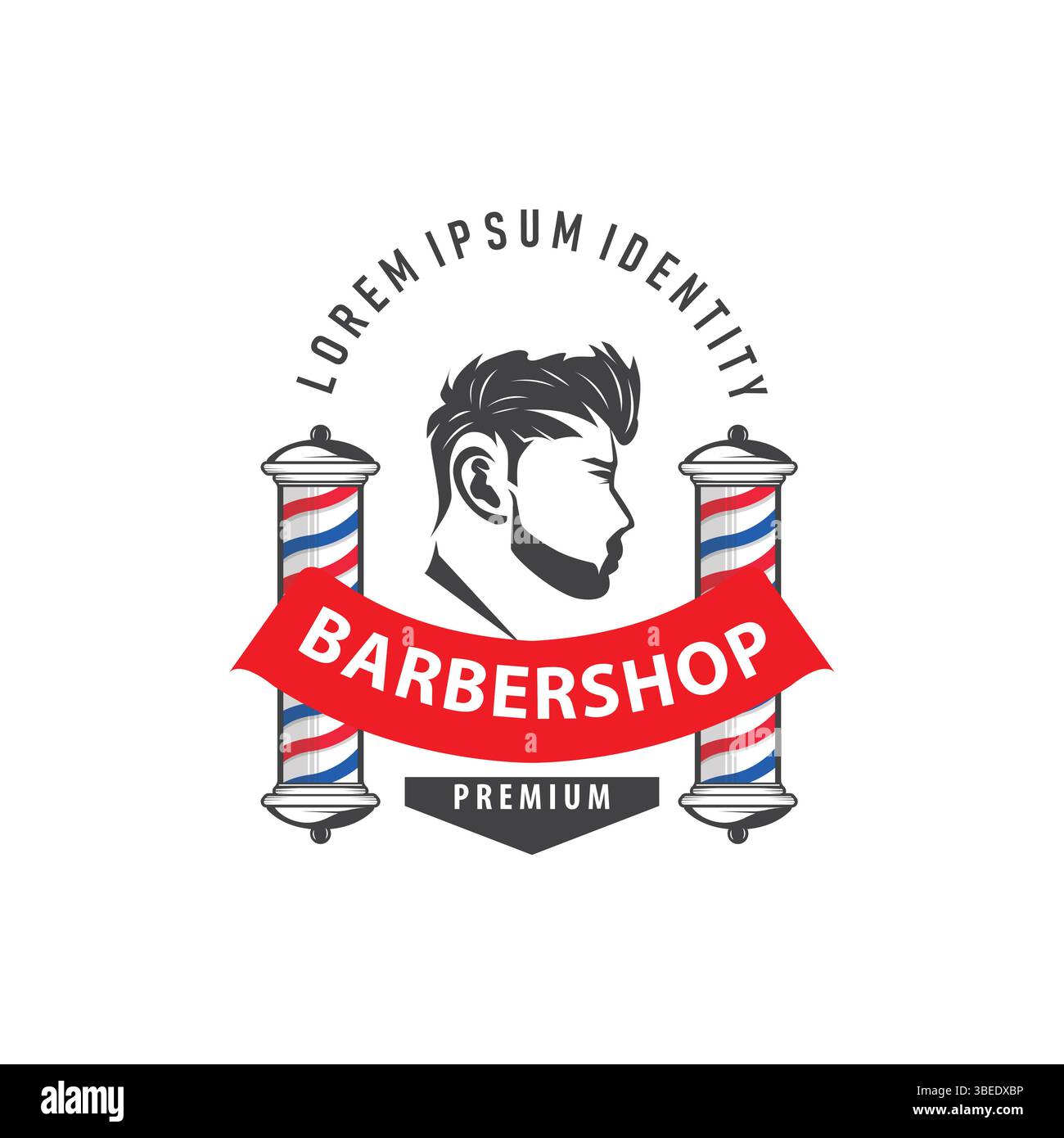 vintage retro modern barbershop logo design, barber shop concept, with ...