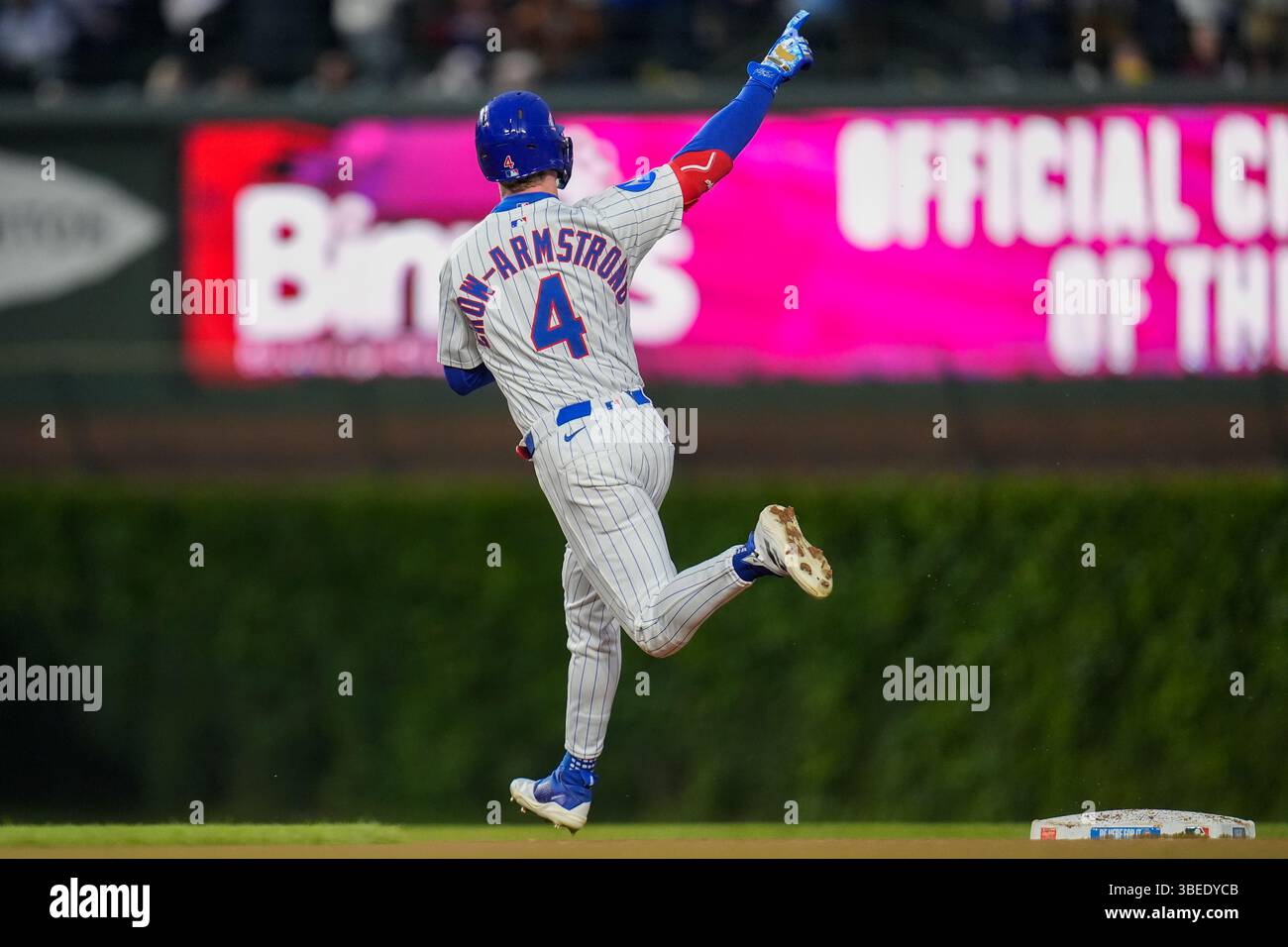 Chicago Cubs' Pete Crow-Armstrong (4) runs the bases after hitting a solo home run during the ...
