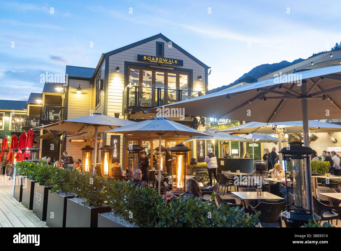 Queenstown town centre, Otago, South Island, New Zealand, Boardwalk at ...
