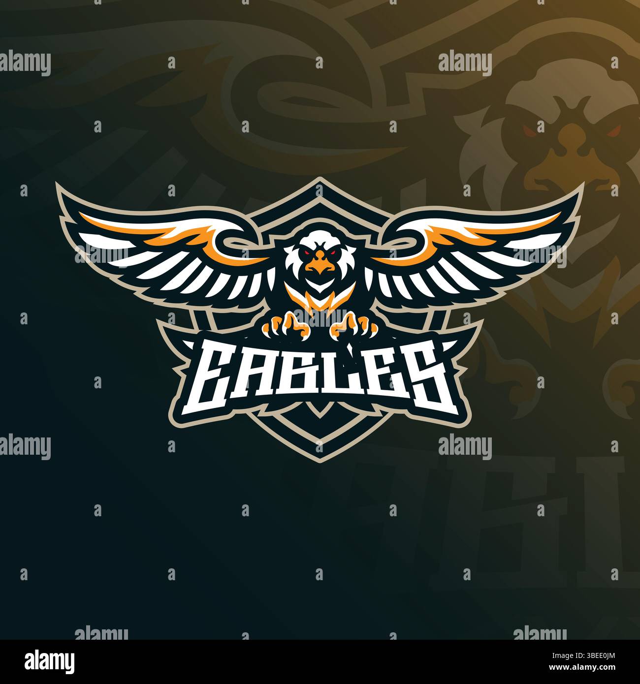 Eagle mascot logo with modern illustration concept style for badge ...