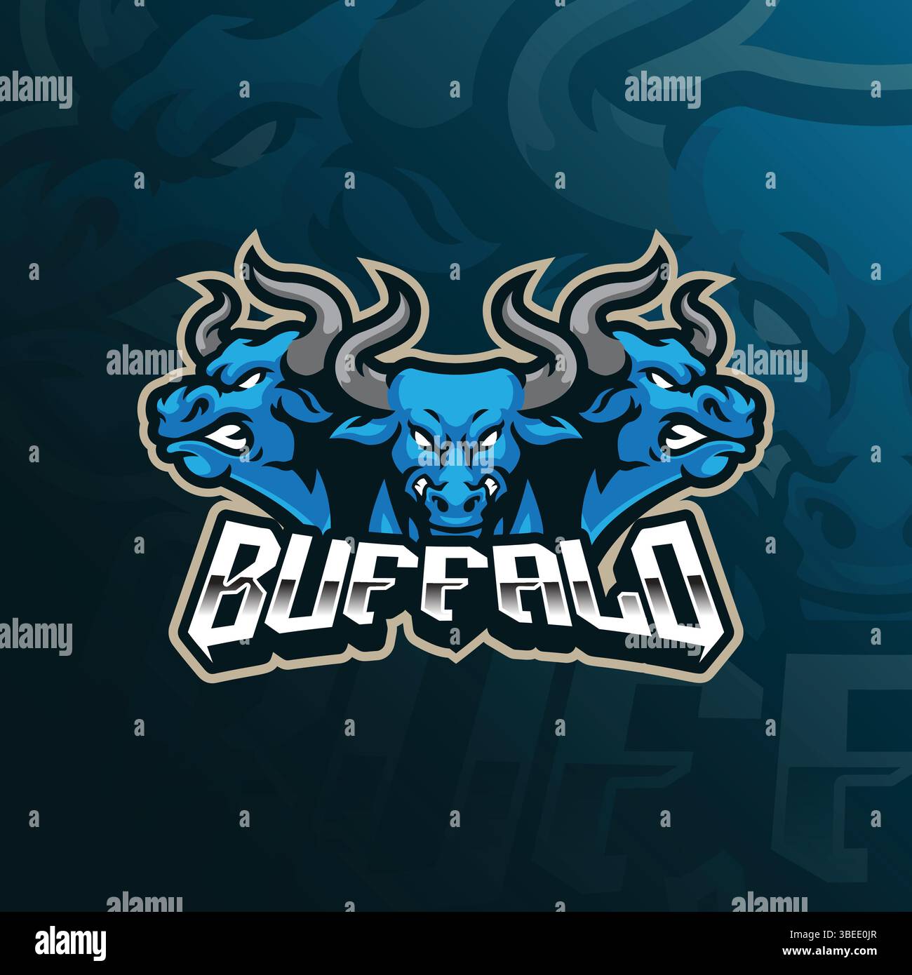 Bull mascot logo with modern illustration concept style for badge ...