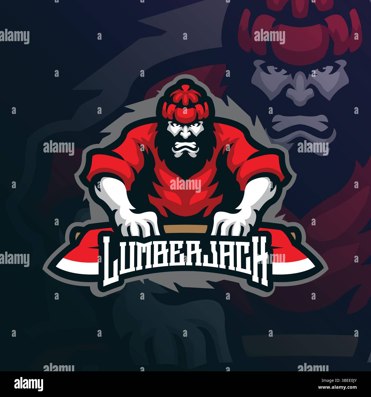 Lumberjack mascot logo with modern illustration concept style for badge ...