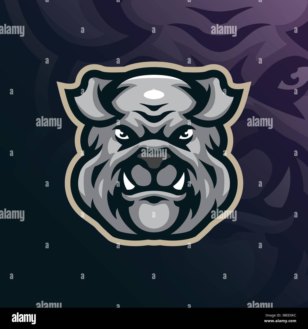Bulldog mascot logo with modern illustration concept style for badge ...