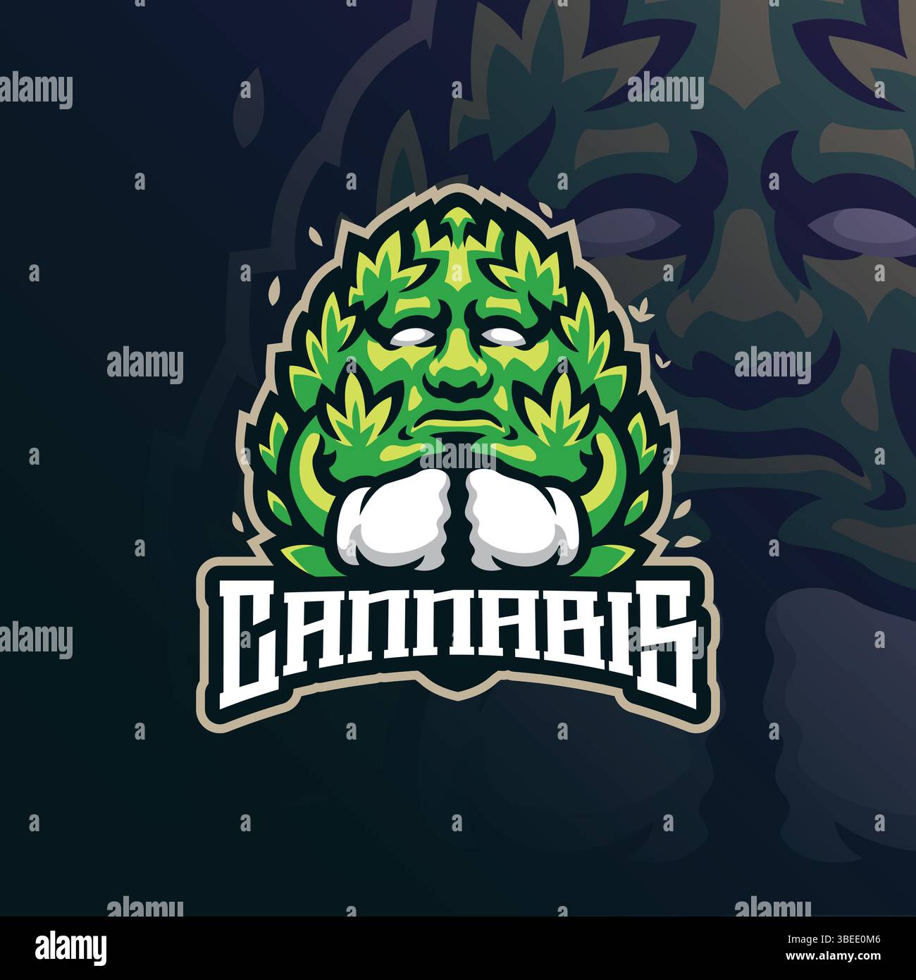 Cannabis mascot logo with modern illustration concept style for badge ...