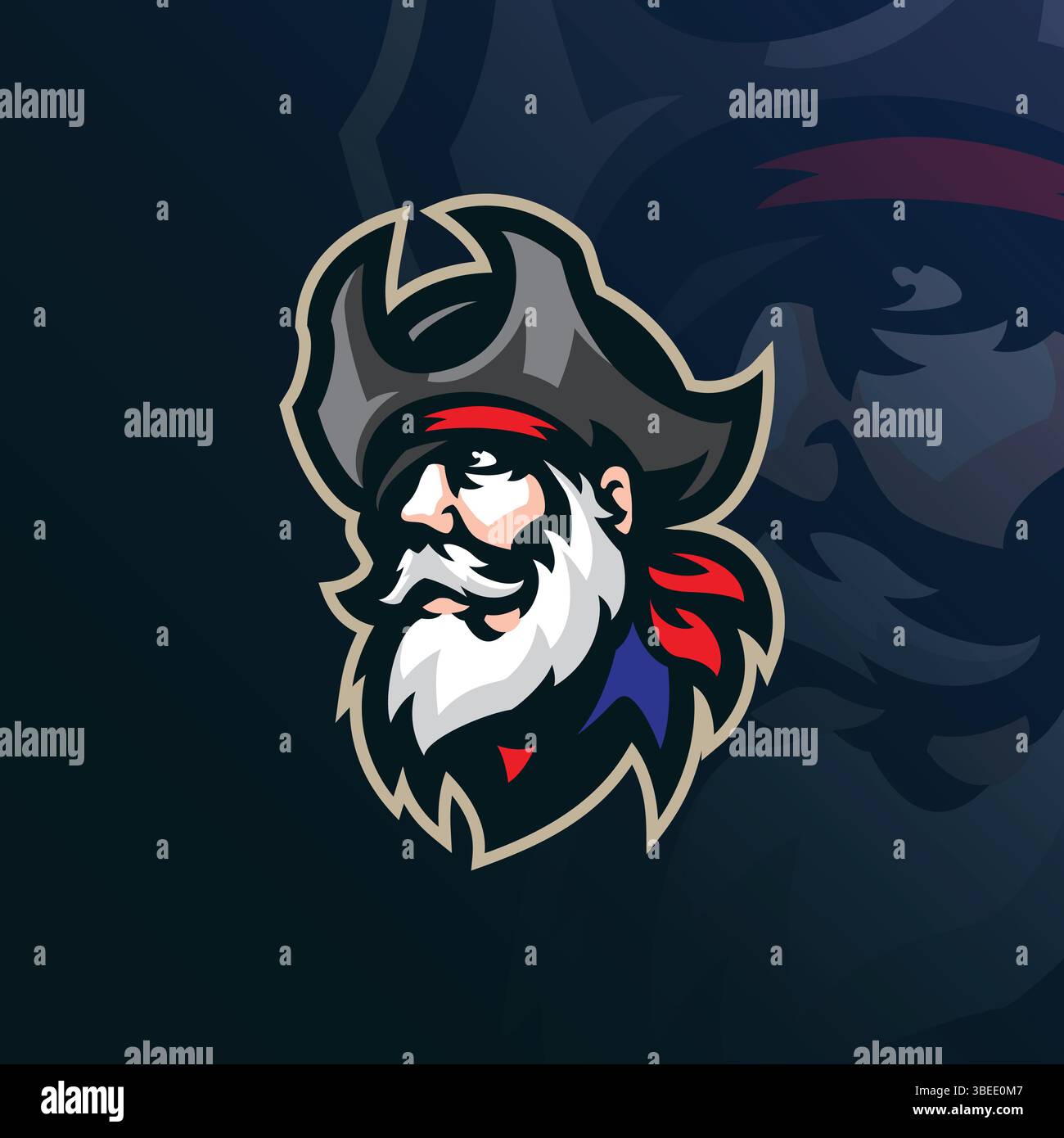 Captain mascot logo with modern illustration concept style for badge ...