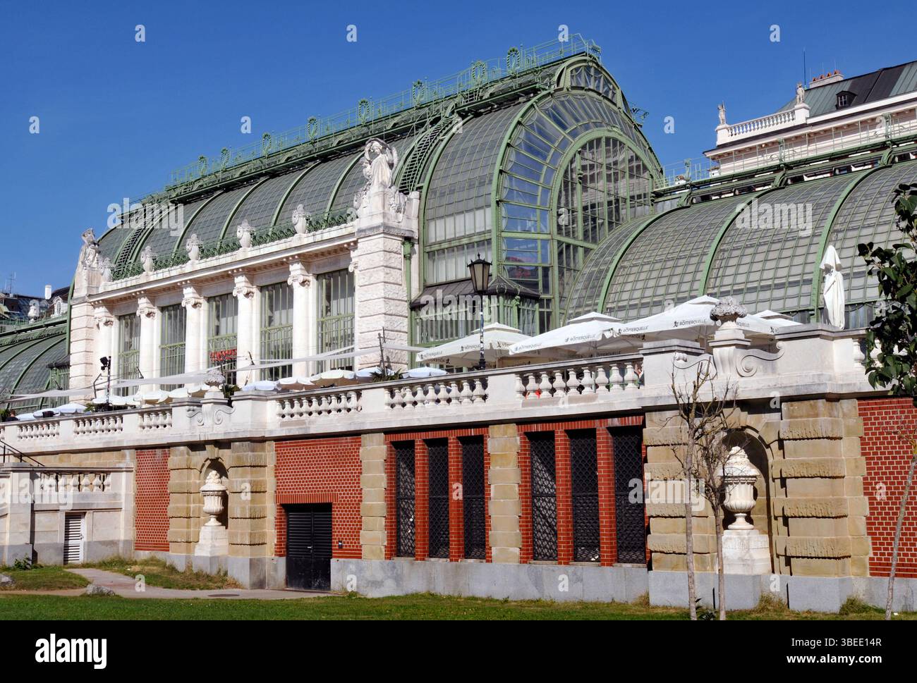 The historic palm house (Palmenhaus) in Vienna's Burggarten park now ...