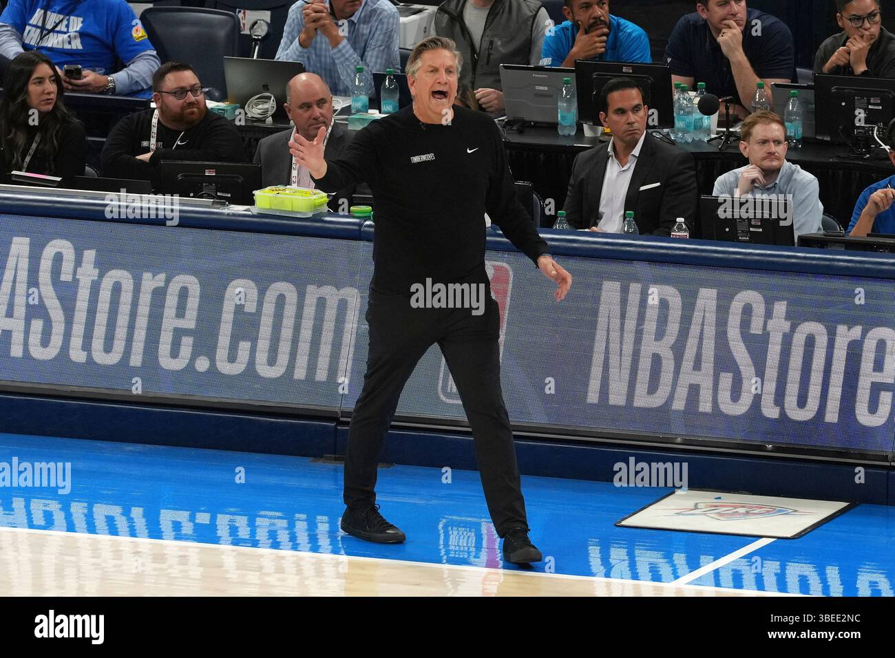 Minnesota Timberwolves head coach Chris Finch reacts during the second ...