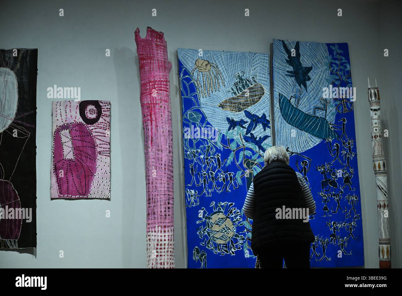 Melbourne, Australia. 29th May, 2025. People observe artwork on display ...