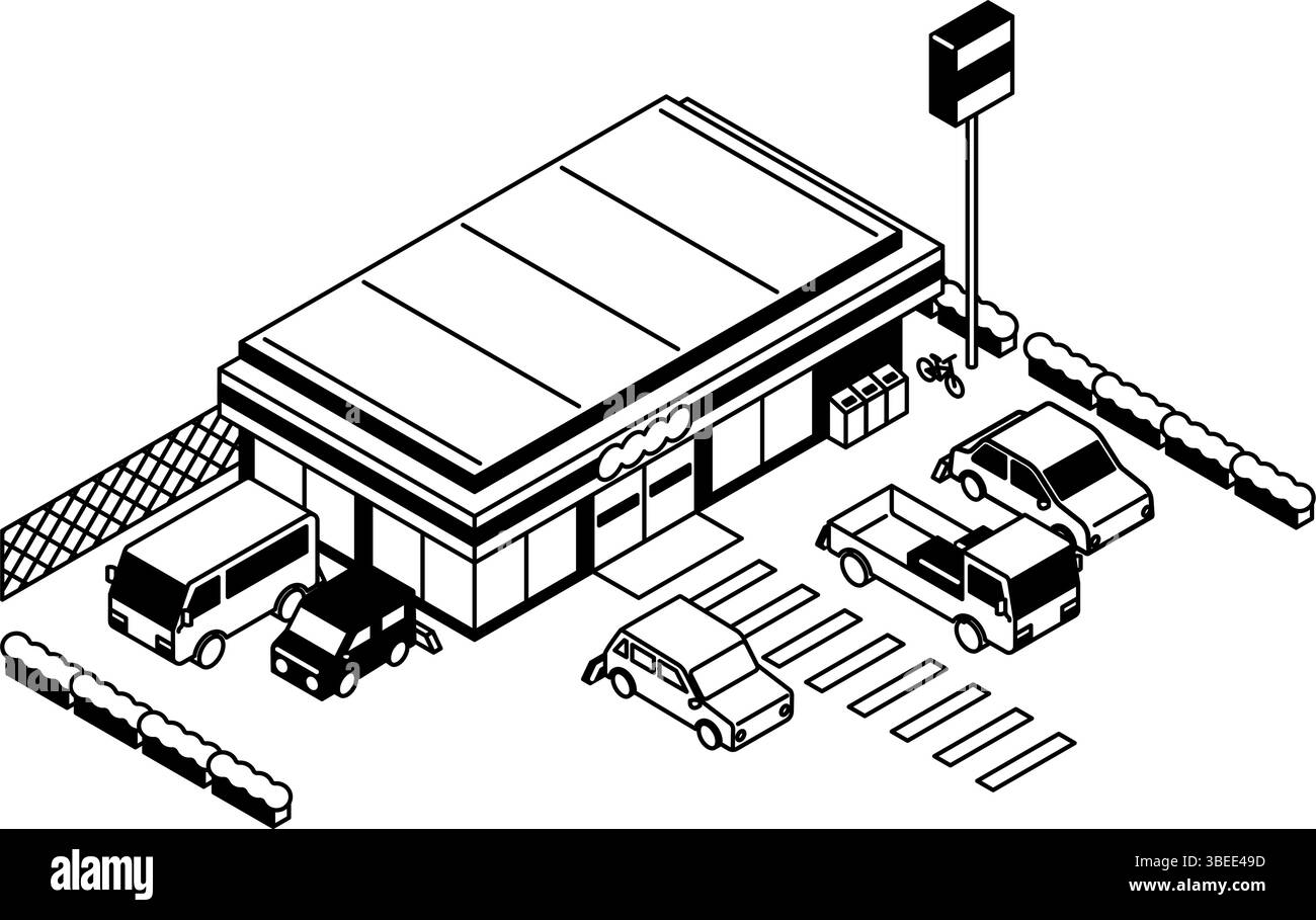Convenience store parking lot Cut Out Stock Images & Pictures - Alamy
