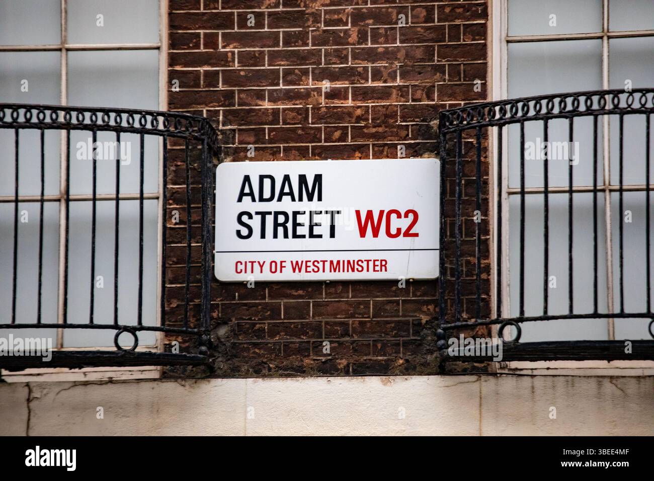 Street sign for Adam Street, located in the City of Westminster, London ...
