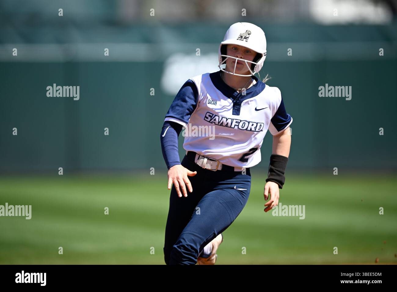 Samford's Sarah Squillace (2) during an NCAA college softball game ...