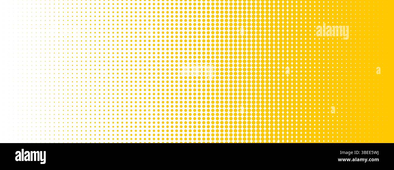Yellow halftone gradient texture. Vanishing cartoon polka dot ...