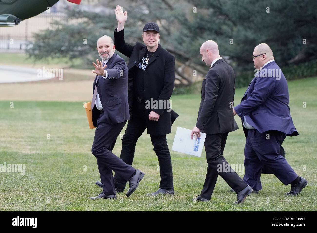 FILE - From left, Commerce Secretary Howard Lutnick, Elon Musk, Stephen ...