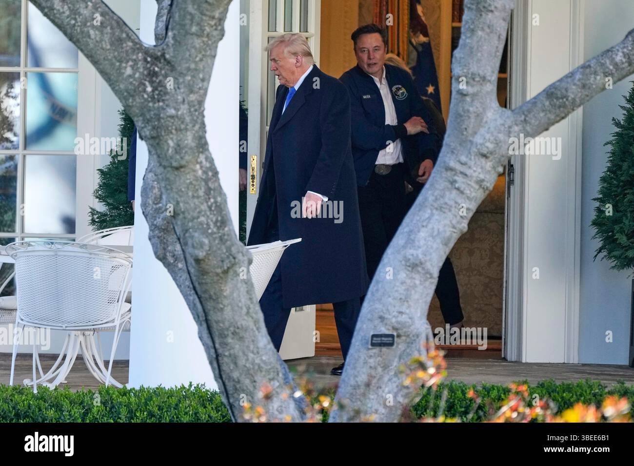 FILE - President Donald Trump, left, and Elon Musk depart the White ...