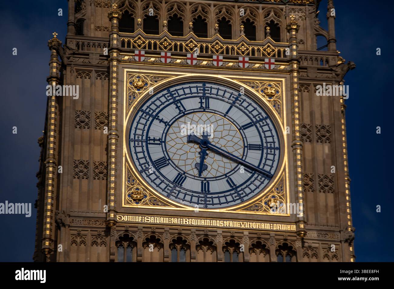 Detailed view of the iconic Big Ben clock face in London. The image ...