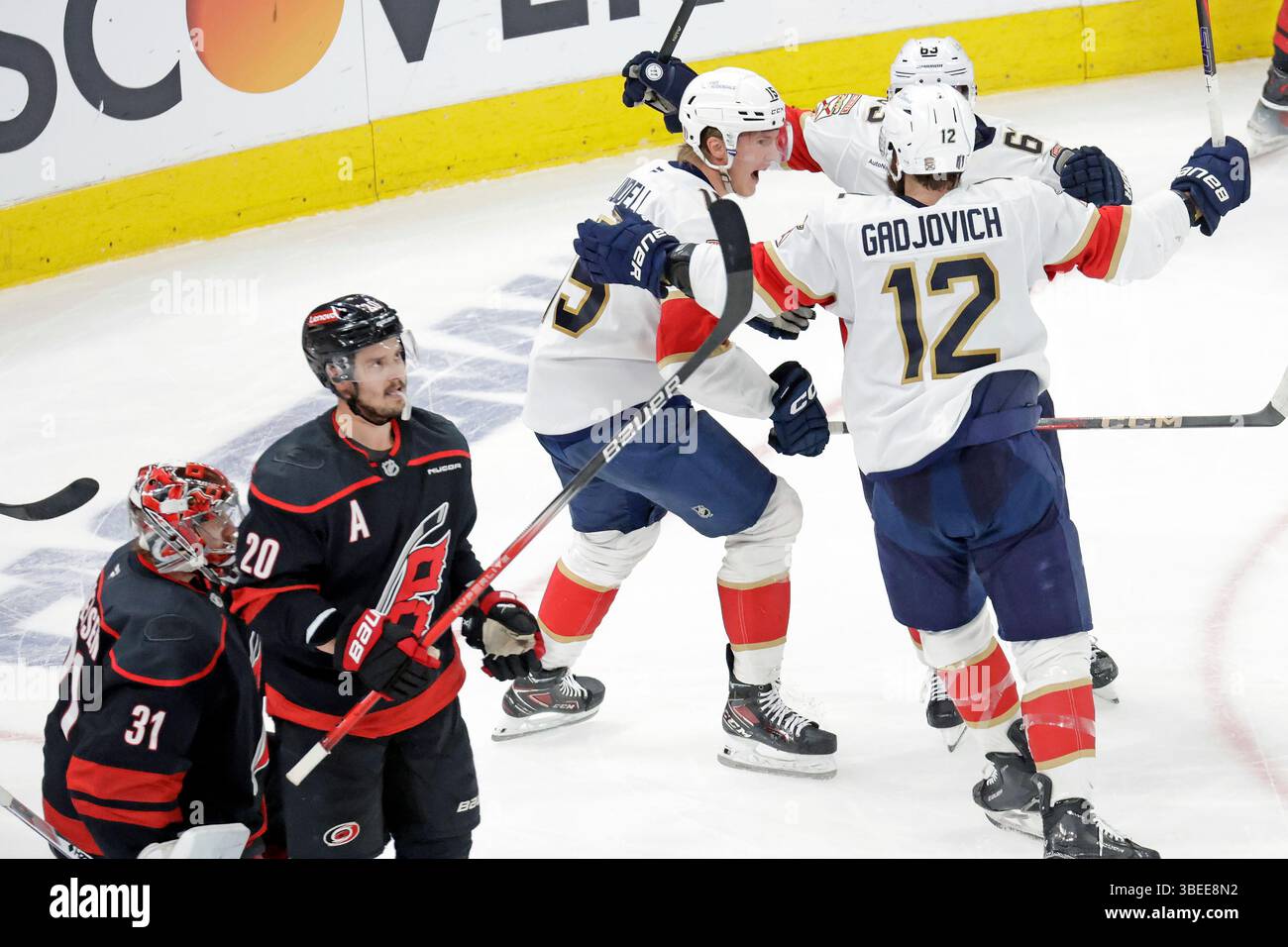 Florida Panthers center Anton Lundell (15) celebrates his goal with ...