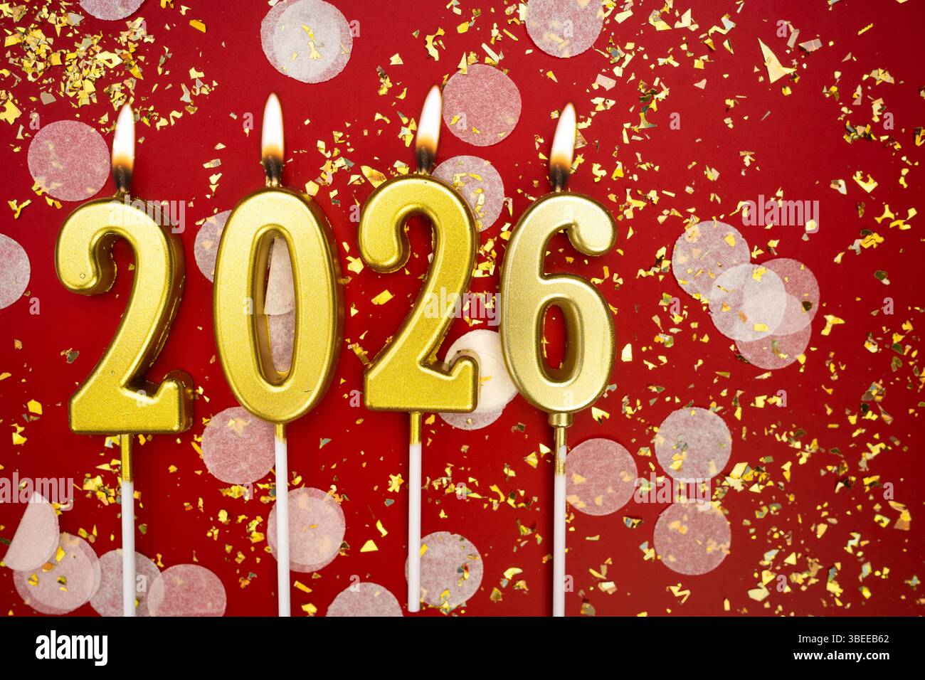 2026 golden numbers confetti hi-res stock photography and images - Alamy