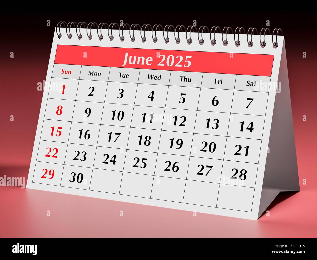 June 2025 calendar. One page of annual business desk monthly calendars ...