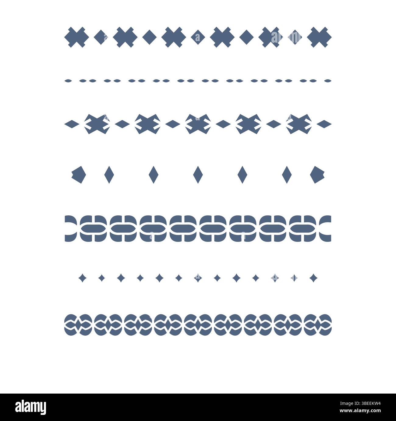 A collection of decorative borders isolated on a white background ...