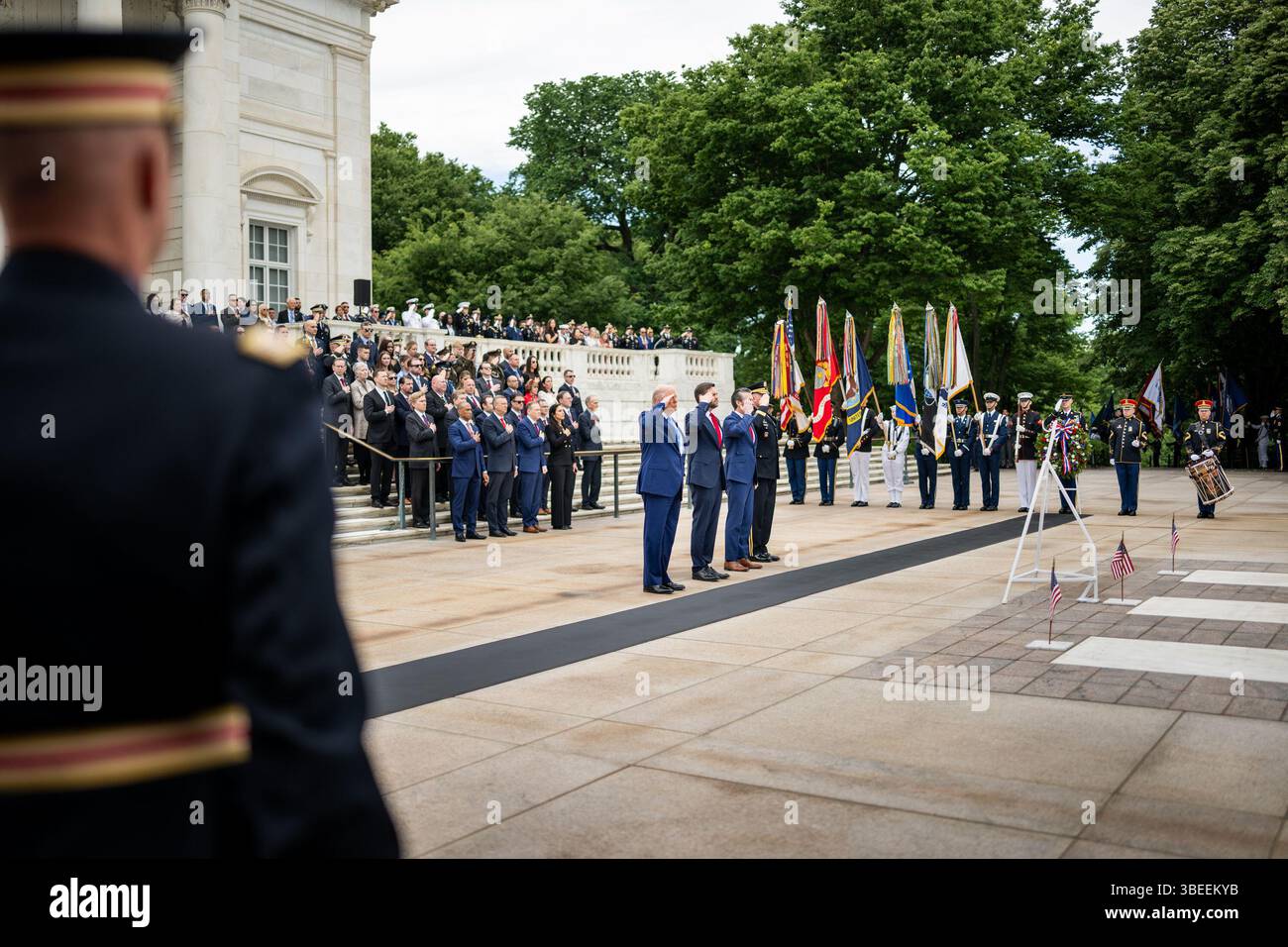President Donald Trump greets Vice President JD Vance, Defense ...